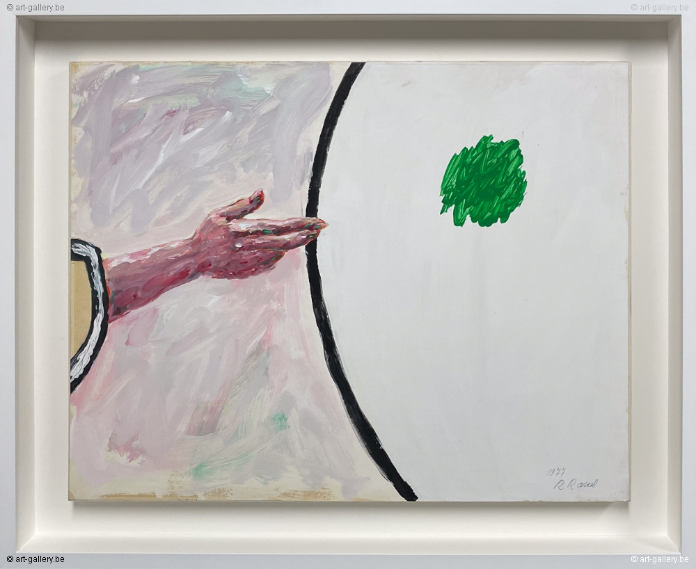 Roger Raveel | Een Hand Met Een Groene Reflectie te koop