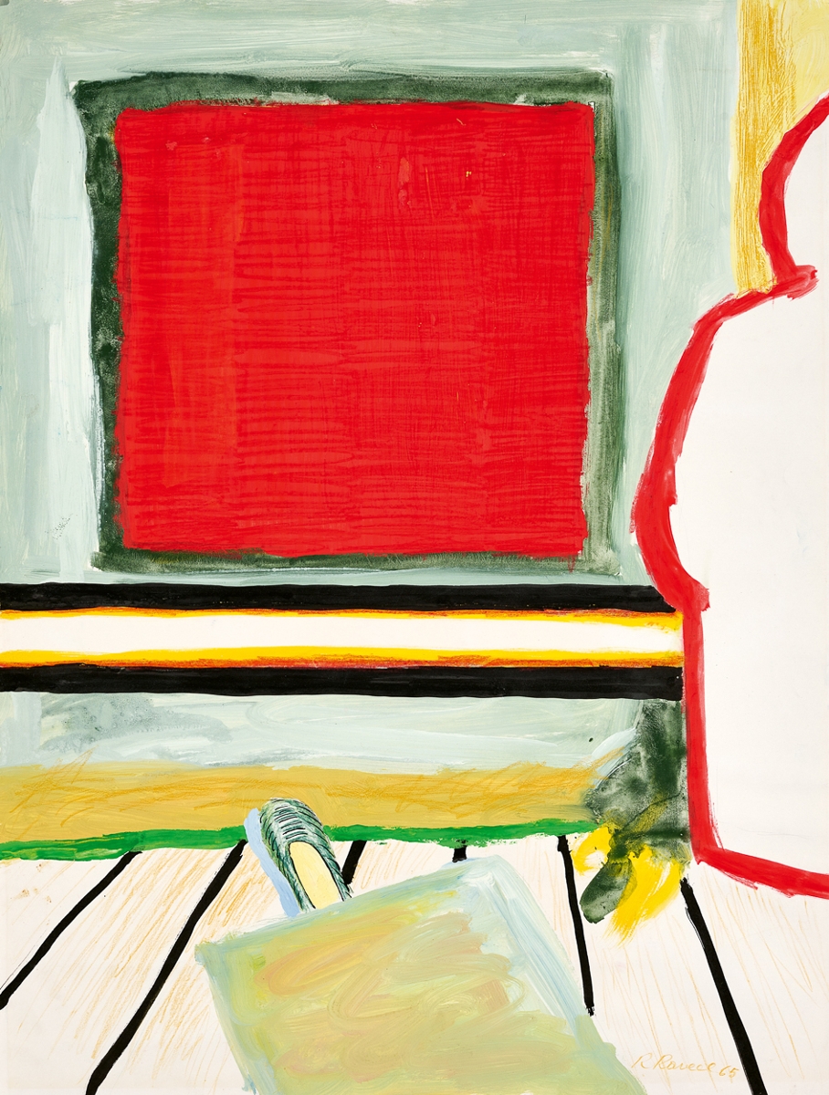 Roger Raveel | Toeschouwers voor rood vierkant à vendre