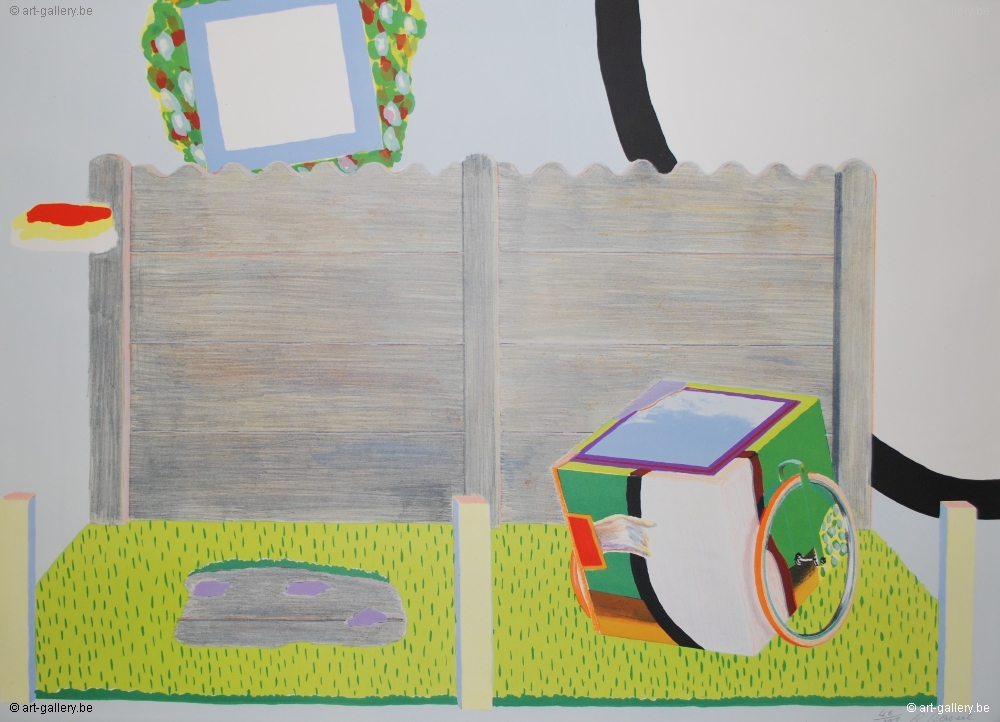 Roger Raveel | Tuintje met karretje om de hemel te vervoeren for sale